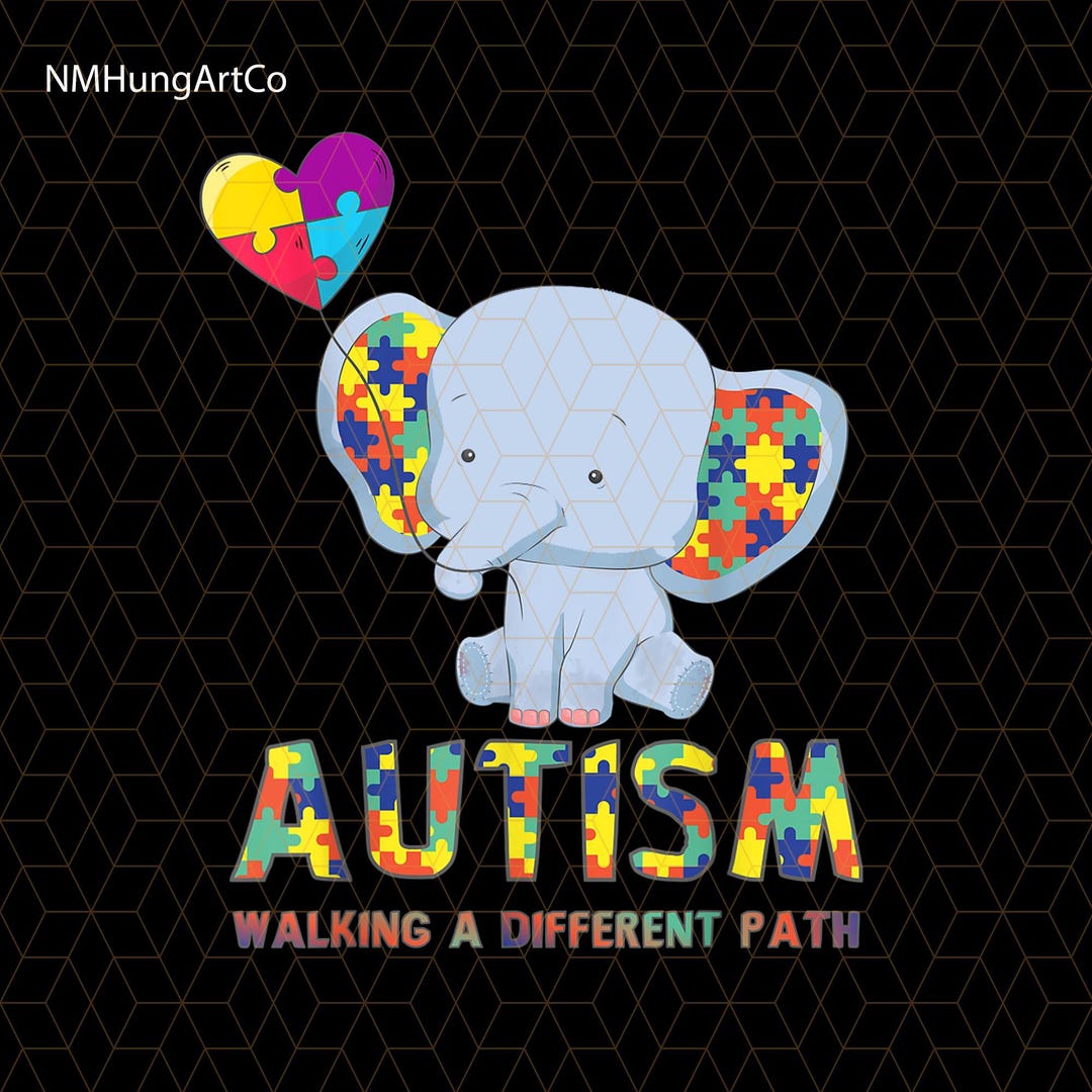 Autism Elephant Walking A Different Path Png, Autism Elephant Png ...