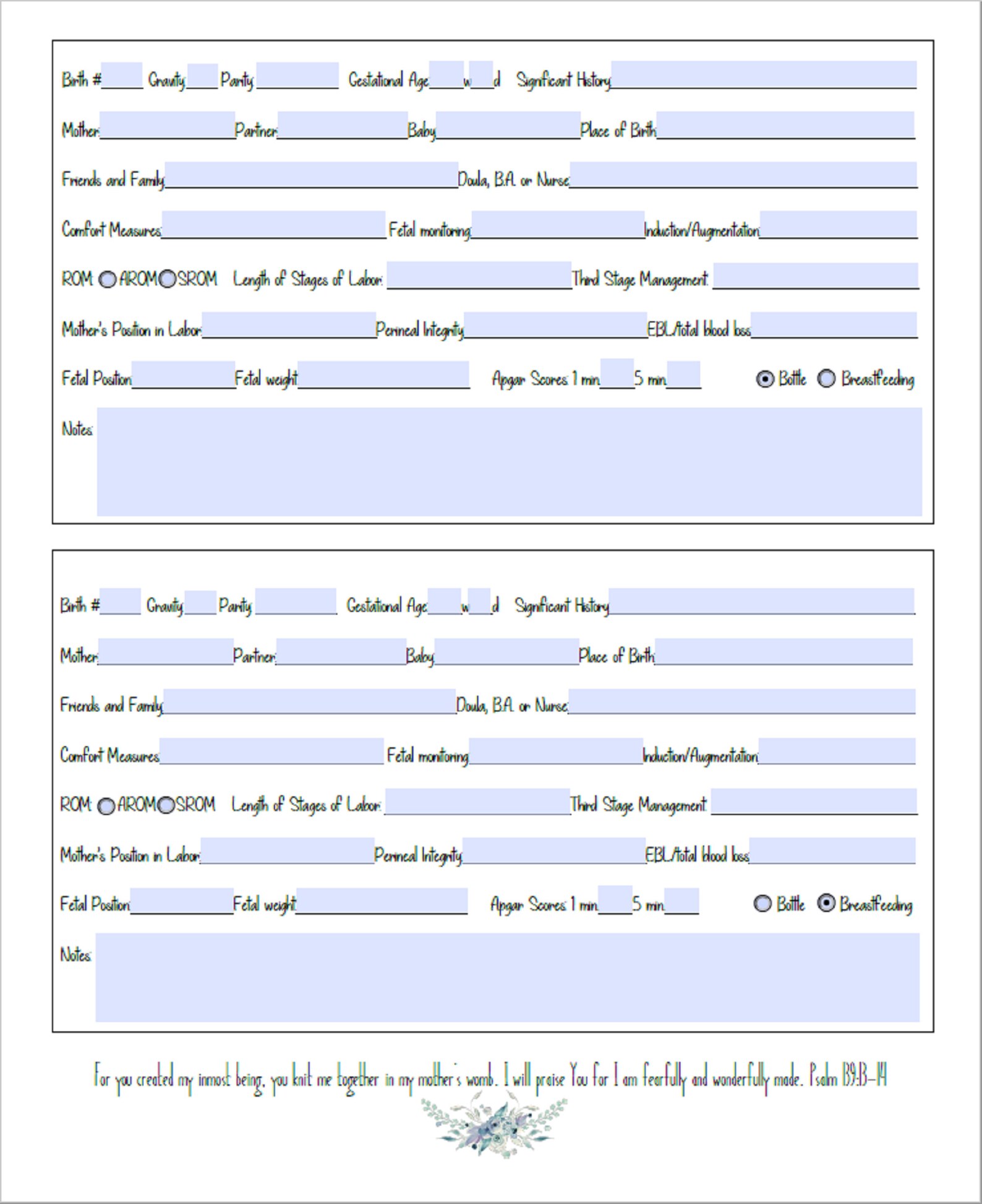 Midwifery Birth Log PDF Version - Etsy