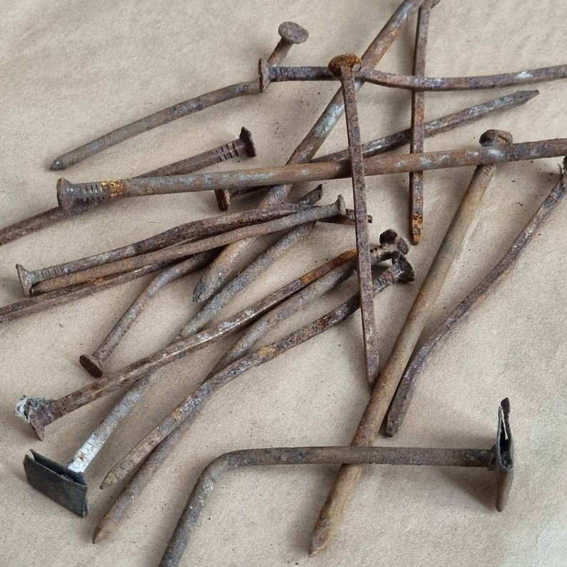 Vintage Rusty Nails Set of 20 Rusty NAILS Used Bent Rusty Nails Old ...
