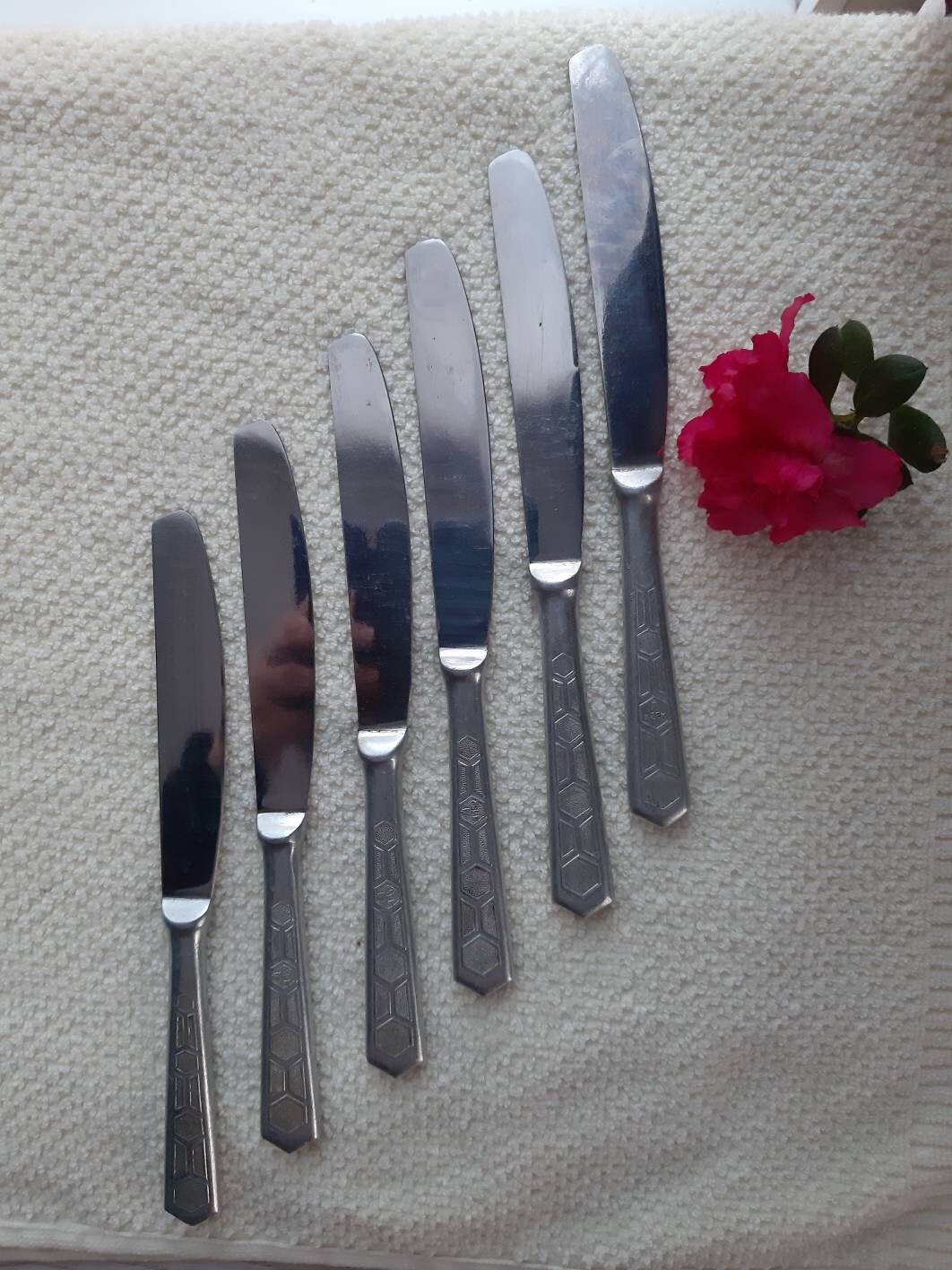Set of 6 Handle Butter Knives Vintage Table Knives Soviet Stainless ...