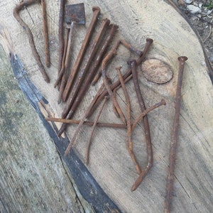 Vintage Rusty Nails Set of 20 Rusty NAILS Used Bent Rusty Nails Old ...