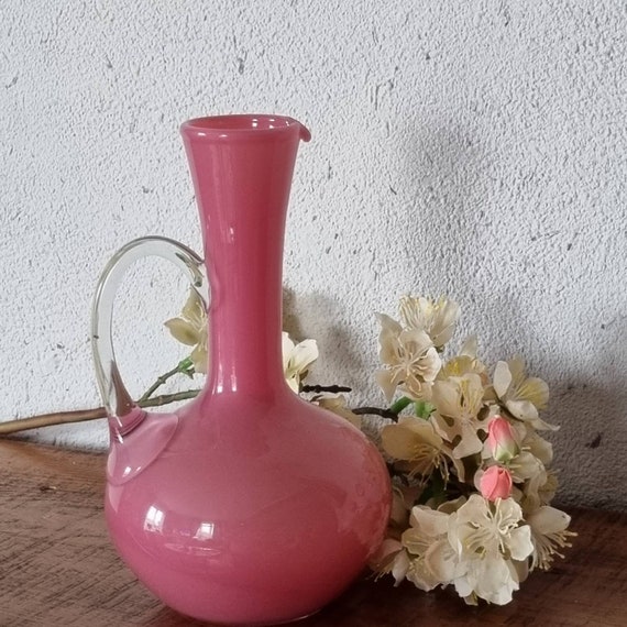 Vintage Pink Glass Vase Light Rose Beautiful Decorative Glass - Etsy
