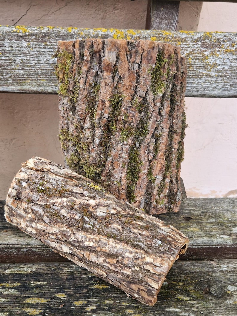 Set of 2 Real Natural Wooden Bark Forest Decor Tree Bark Sheets for Art ...