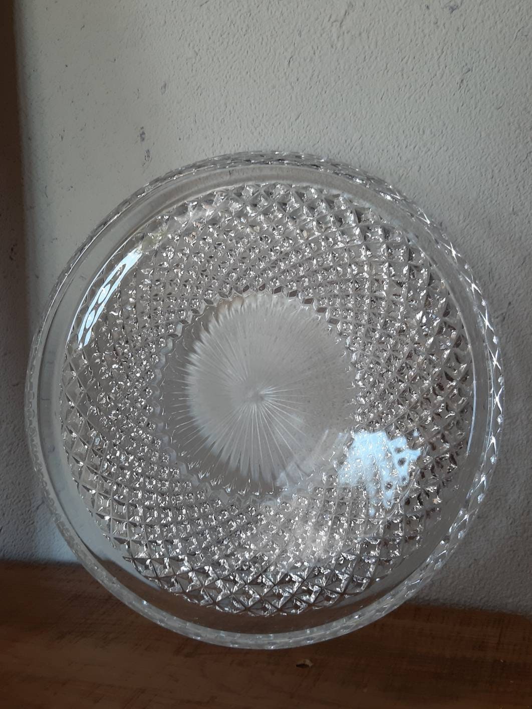 Vintage Plate Large Glass Plate Serving Plate Pressed Glass Fruit Tray ...