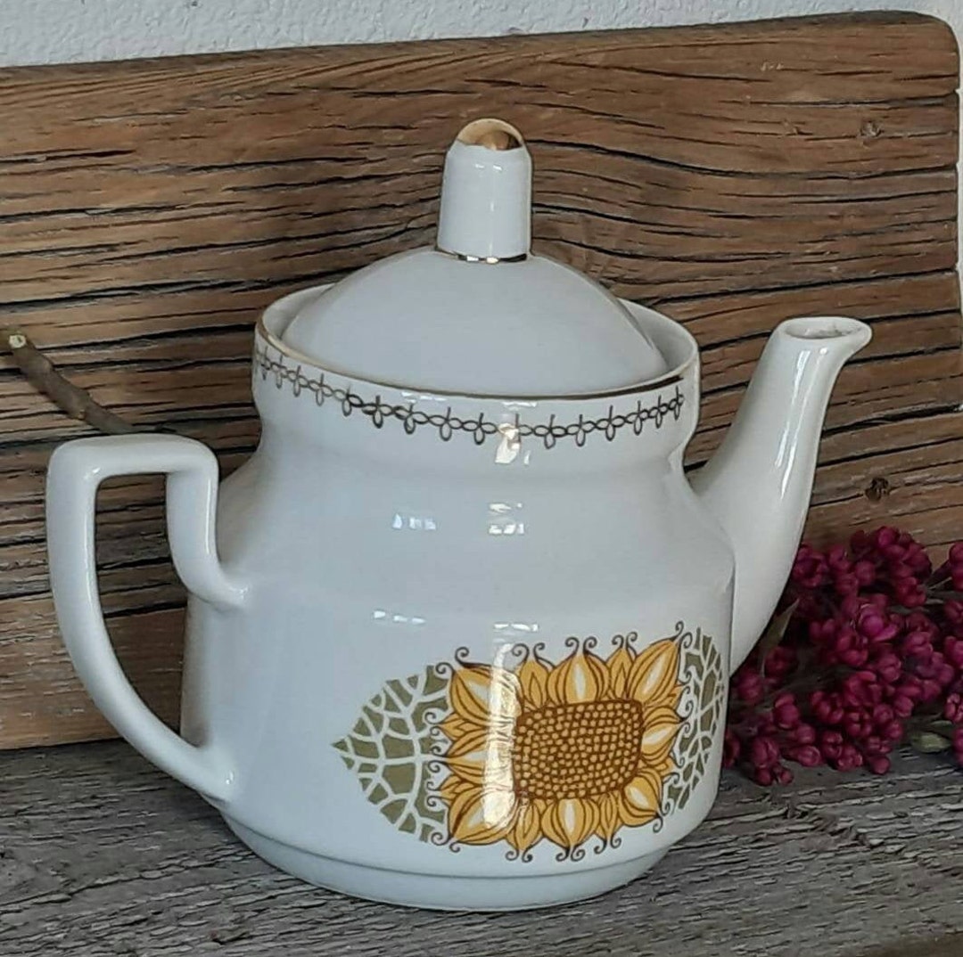 Vintage Porcelain Teapot Retro Floral Tea Pot With Lid Retro - Etsy