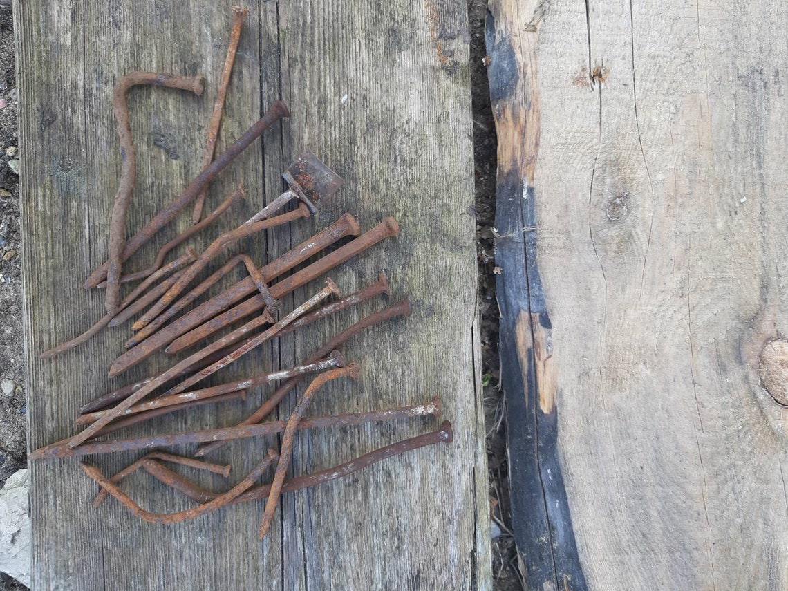 Vintage Rusty Nails Set of 20 Rusty NAILS Used Bent Rusty Nails Old ...
