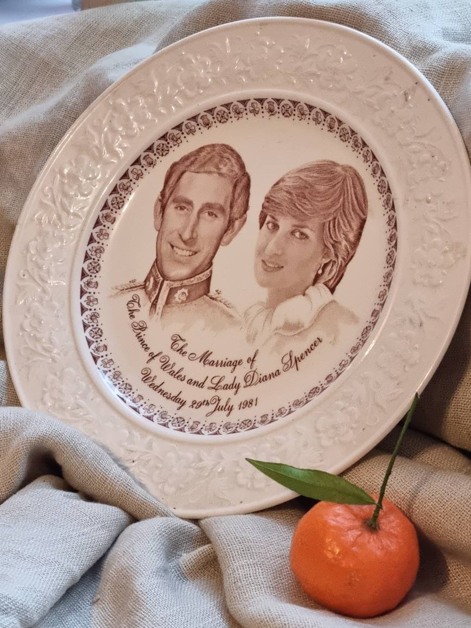 Vintage Plate Prince Charles and Lady Diana Porcelain Plate Porcelain ...