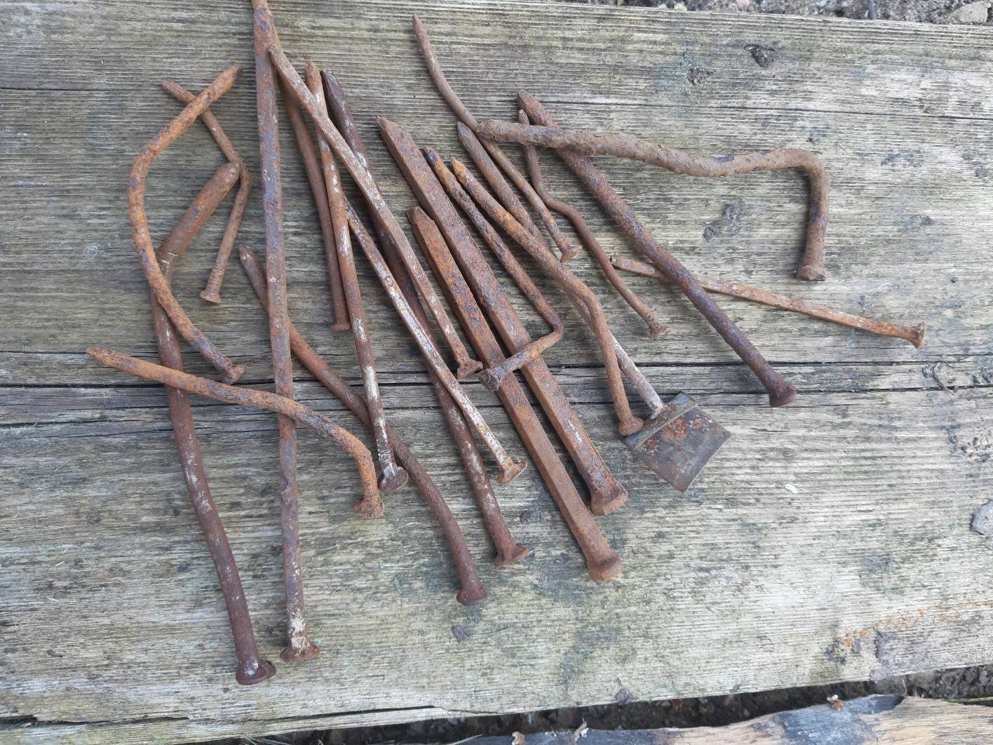 Vintage Rusty Nails Set of 20 Rusty NAILS Used Bent Rusty Nails Old ...
