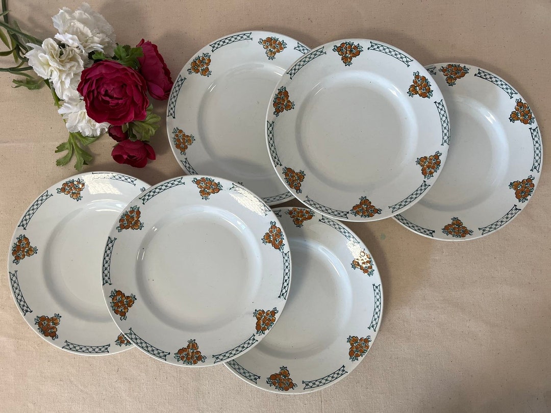 Old Flat Plates X6 Model hawthorn of the French Manufacture Moulin Des ...