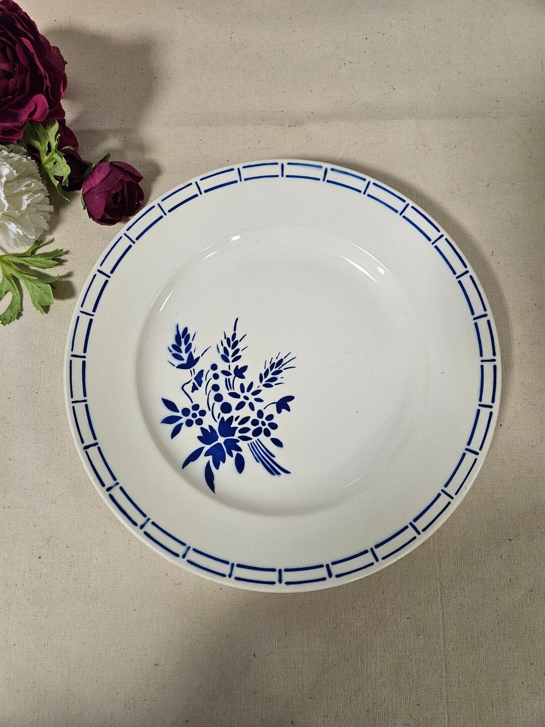 Antique Round Flat Serving Dish From the French Manufacturer ...
