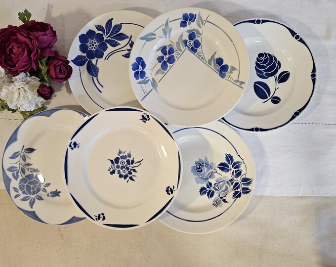 Old Flat Plates X6 Mismatched Model From Various French Manufacturers ...