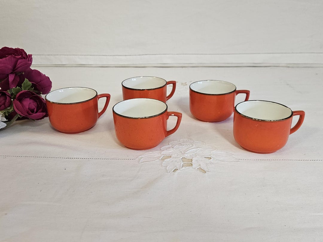 Antique Earthenware Cups X5 Model From the French Factory of Digoin and ...