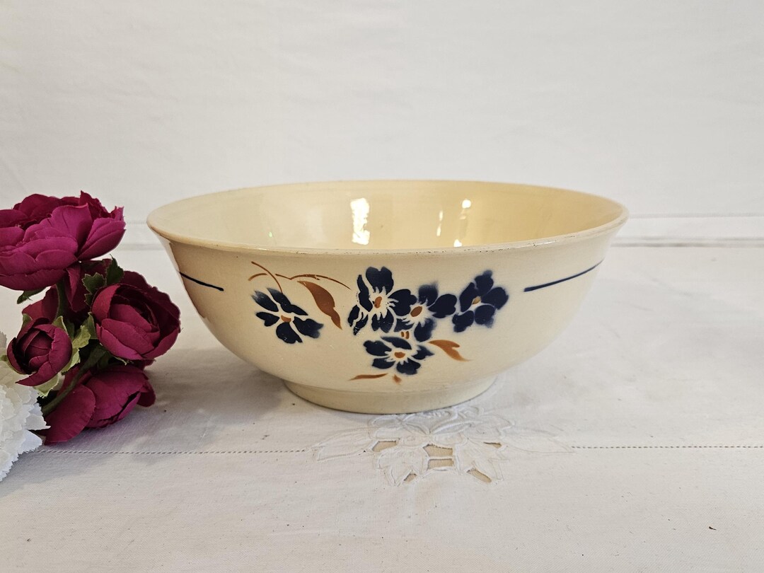 Old "tunis" Model Salad Bowl From the French Manufacturer Badonviller ...