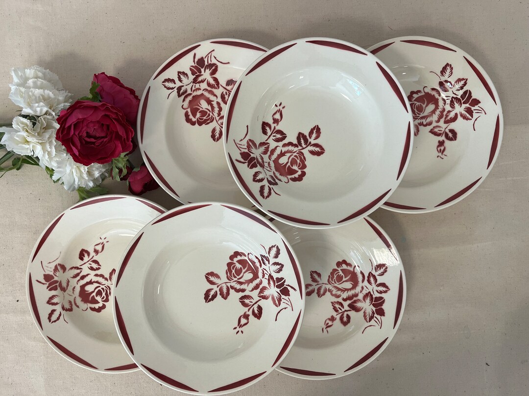 Old Soup Plates X6 From the French Factory of Badonviller - Etsy