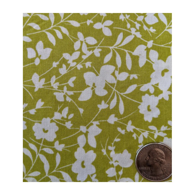 White Flower Fabric Green Fabric Cotton Fabric Floral - Etsy