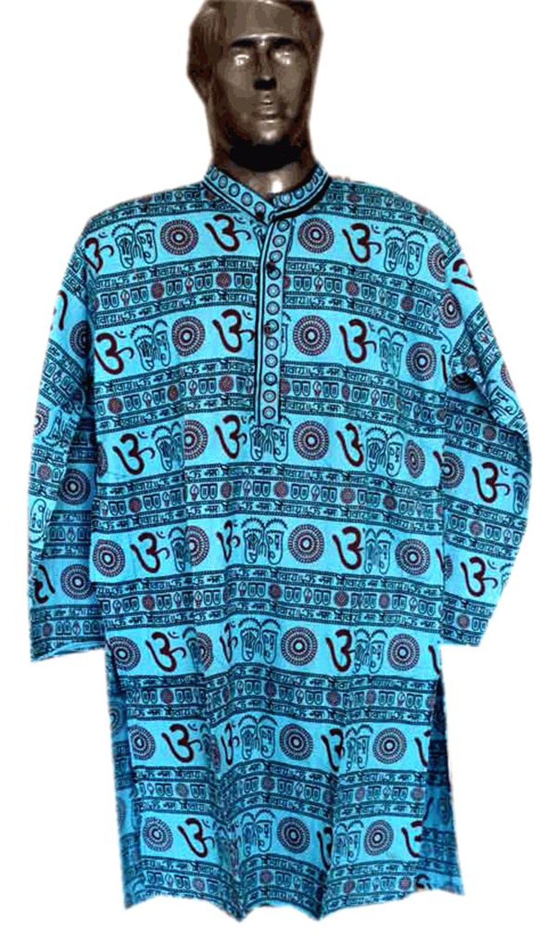 Om Mantra Printed Cotton Blend Men Long Kurta Hare Rama Pack, Om Mantra ...