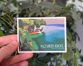 Pictured Rocks National Lakeshore Decal / 2 1/2" Sticker / Lake ...