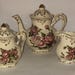 Cottage Core 3 Piece Tea Set Porcelain Pink Rose Pattern Gold Accent - Etsy