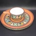 PERUVIAN Peru Hand Painted Plate & Bowl Ceramic Bohemian Condiment ...