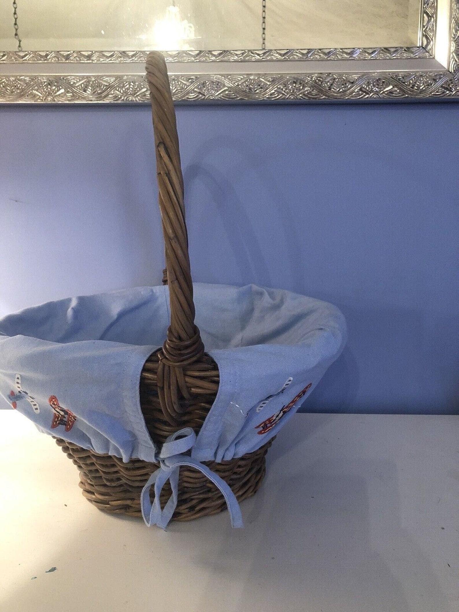Pottery Barn Kids Sabrina Wicker Easter Basket Large 20"h Airplane ...