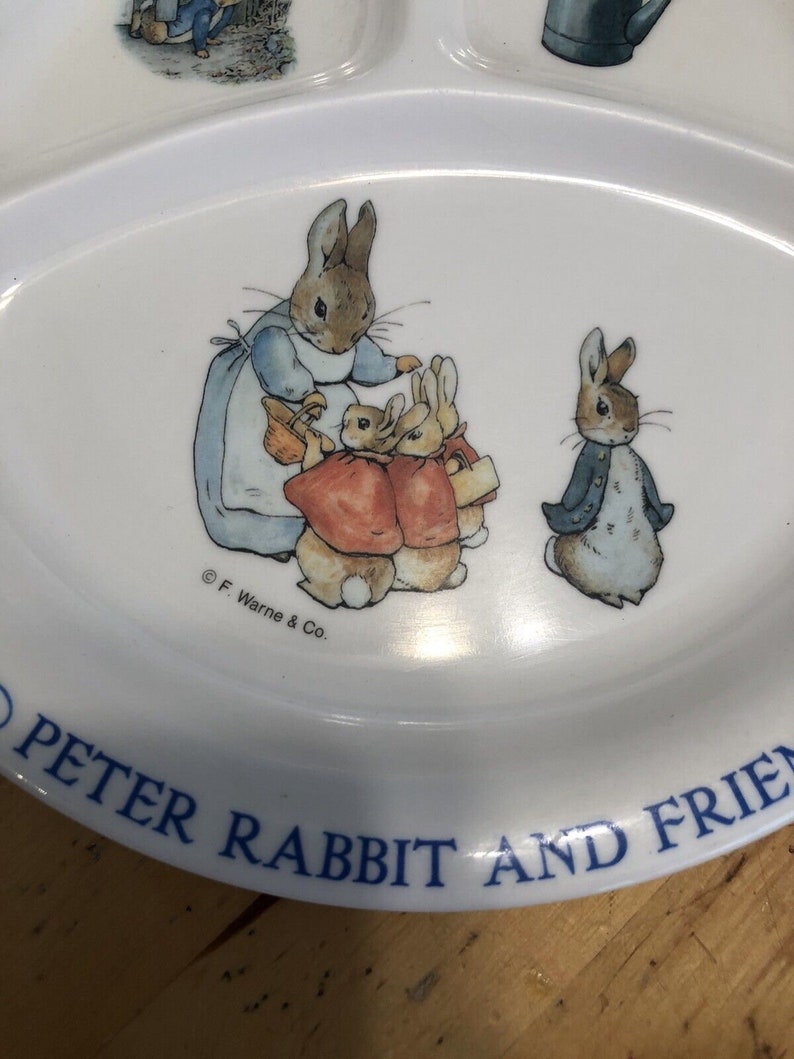 Vintage Peter Rabbit and Friends Melamine Divided Childs Plate by Eden ...