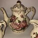 Cottage Core 3 Piece Tea Set Porcelain Pink Rose Pattern Gold Accent - Etsy