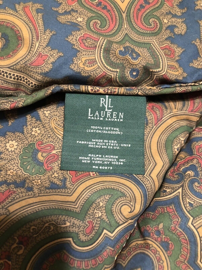 Ralph Lauren Brianna Elizabeth Paisley Comforter Twin Cotton Green Blue ...