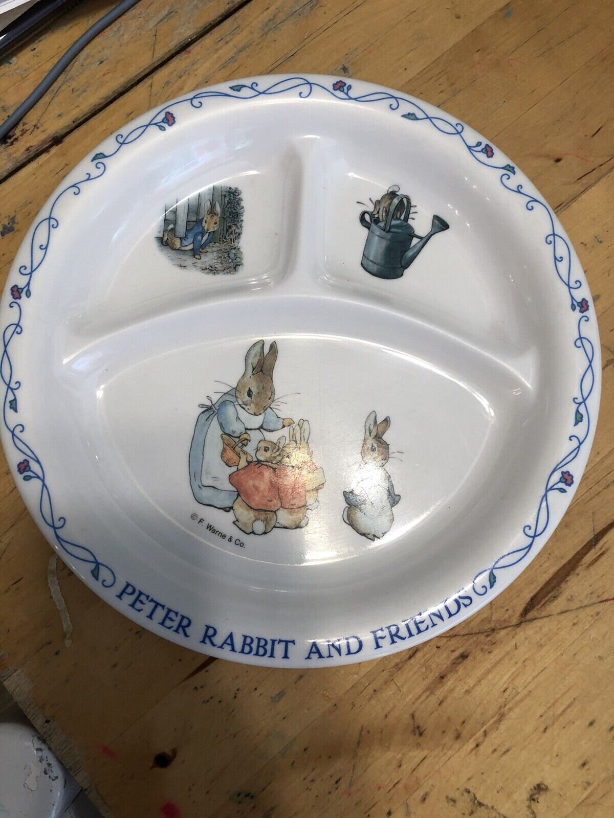 Vintage Peter Rabbit and Friends Melamine Divided Childs Plate by Eden ...