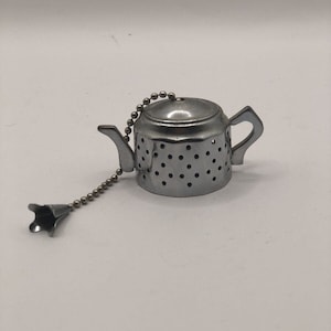 Silver Colored Teapot Shaped Loose Leaf Tea Infuser Vintage Tea Time - Etsy