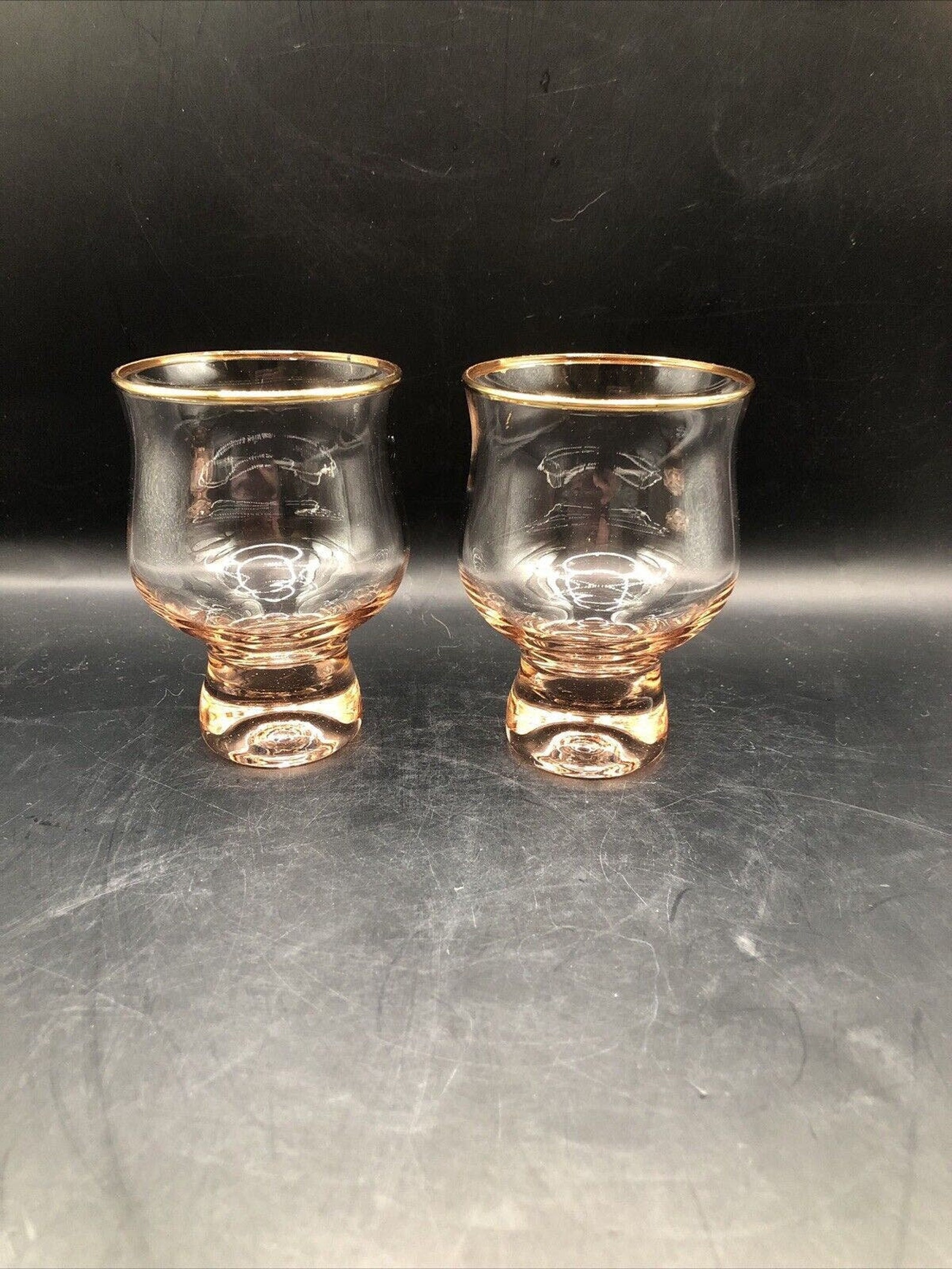 Rose Pink Round Goblet Shot Glass Drinking Cup Drinkware Barware Set of ...