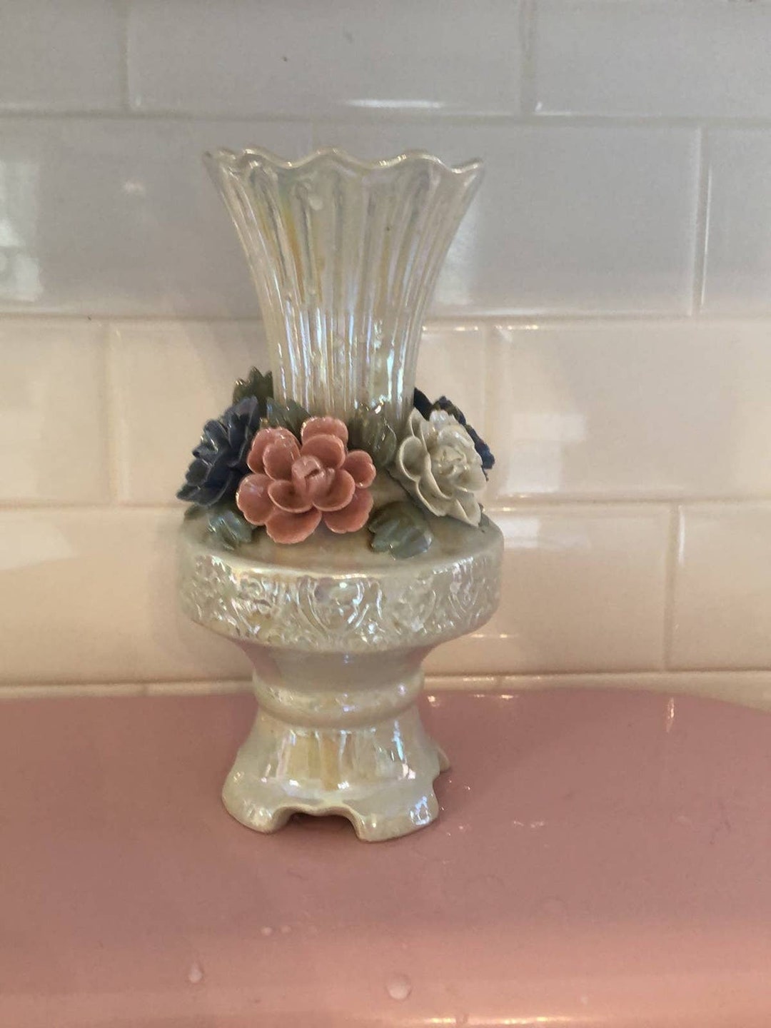 Gorgeous Vintage Vase Antique Roses Romantic Shabby Chic - Etsy