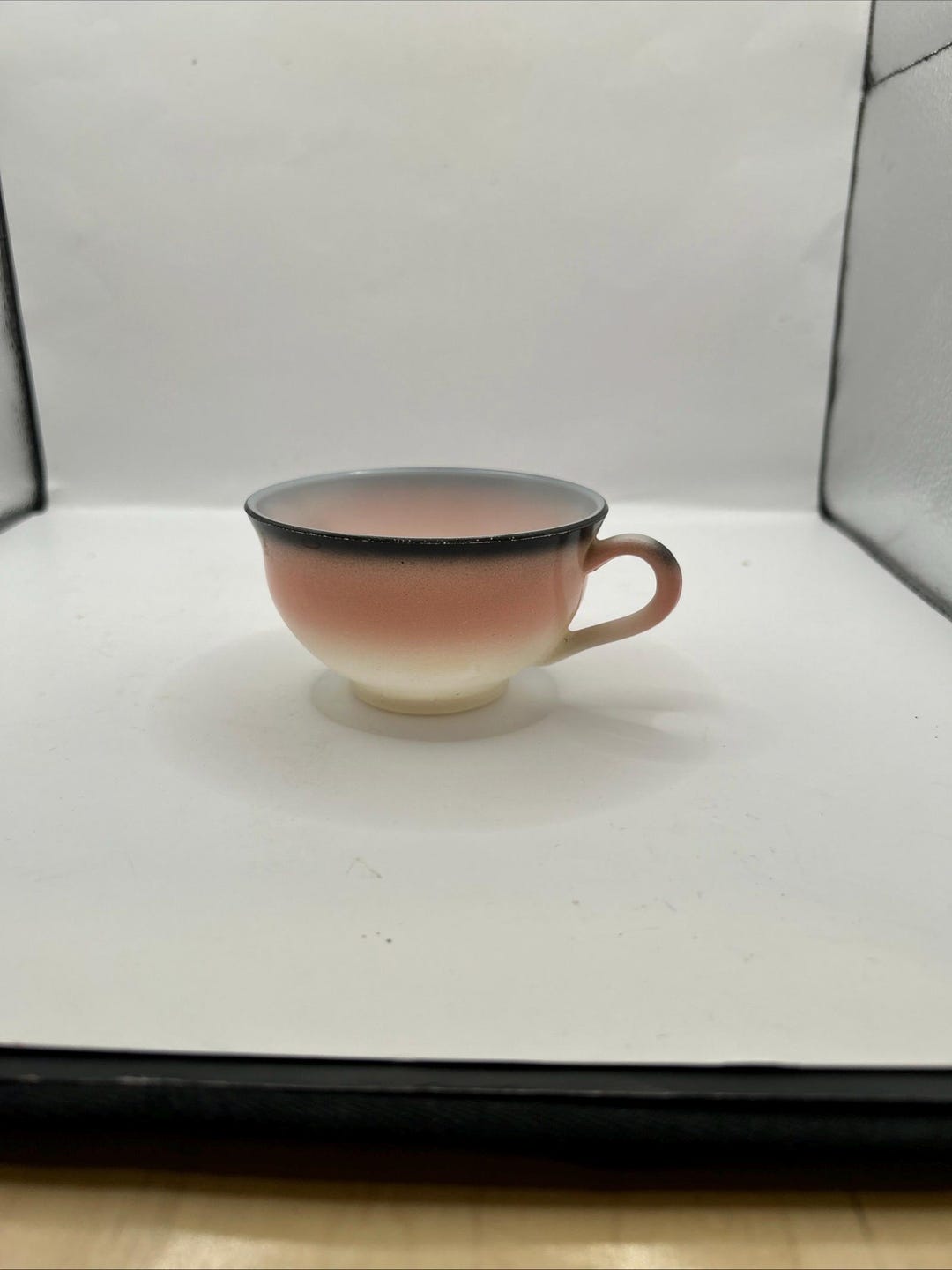 Hazel Atlas Cup Pink With Charcoal Trim Pattern Informal Discontinued ...