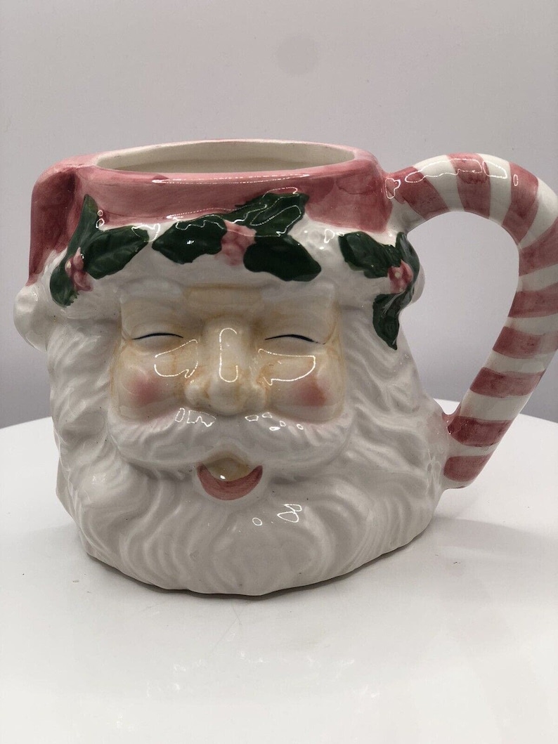 Vtg 2 Santa Face Christmas Coffee Mug Retro Adorable 3 Tall - Etsy