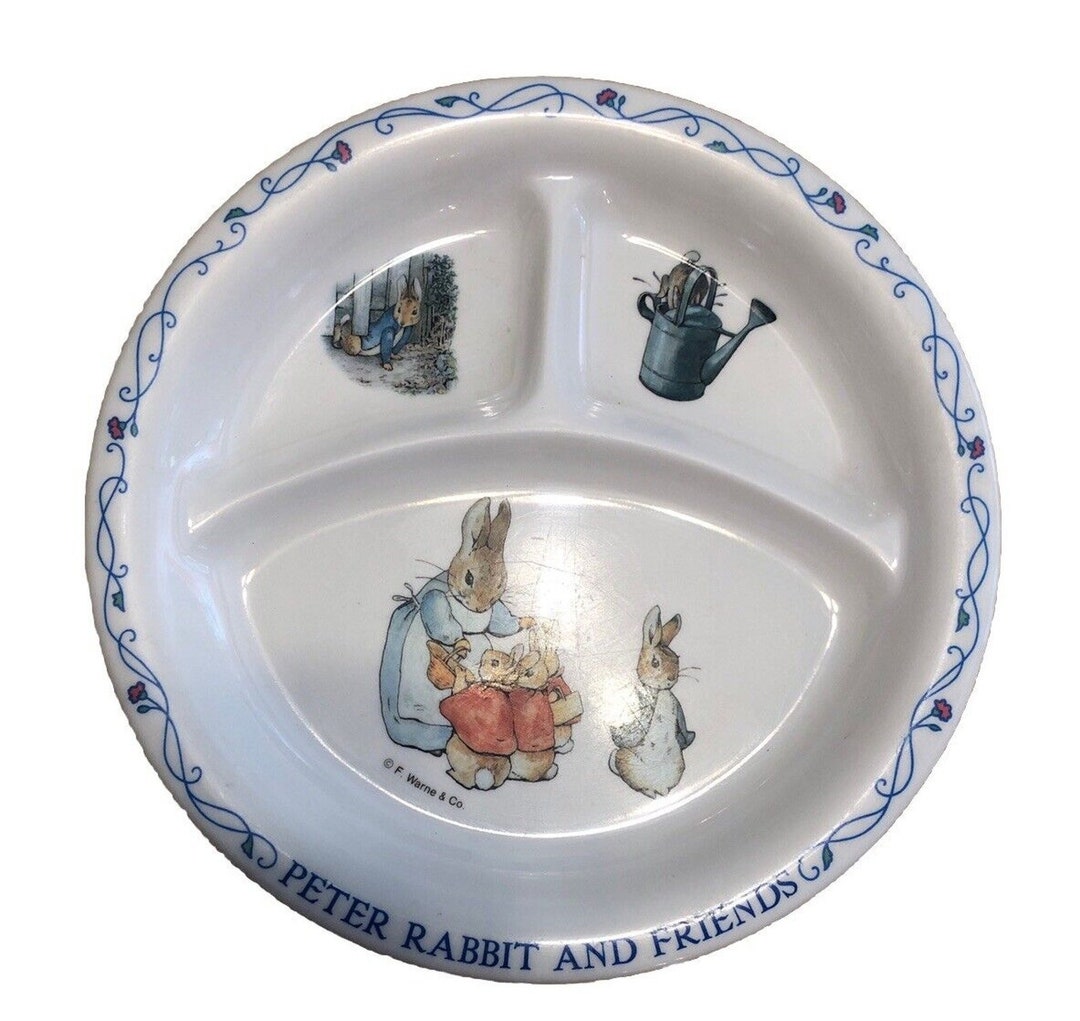 Vintage Peter Rabbit and Friends Melamine Divided Childs Plate by Eden ...