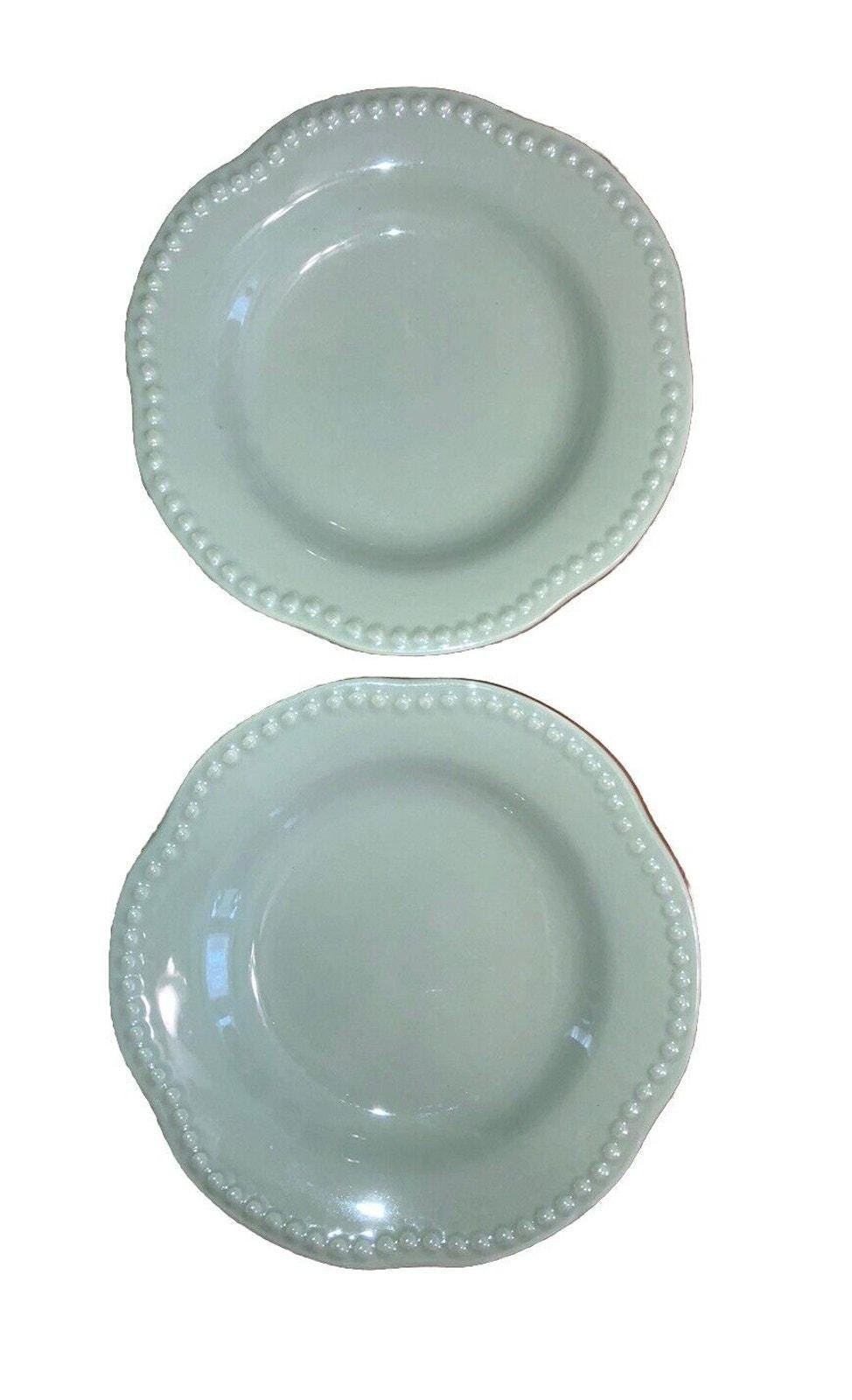 Pottery Barn Emma Salad Plates-set of 2 Light Green Portugal - Etsy