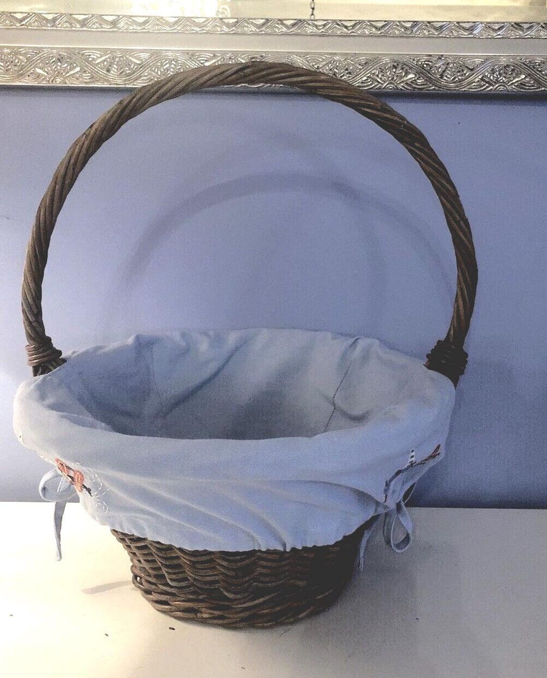 Pottery Barn Kids Sabrina Wicker Easter Basket Large 20"h Airplane ...