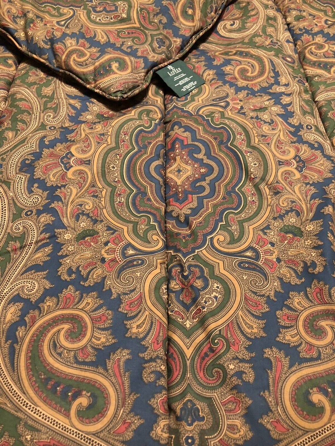 Ralph Lauren Brianna Elizabeth Paisley Comforter Twin Cotton Green Blue ...