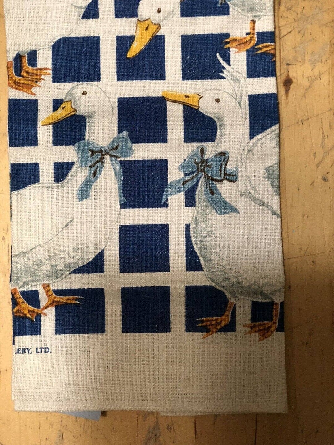 Vintage Gordon Fraser Gallery Linen Tea Kitchen Towel With Ducks Geese ...
