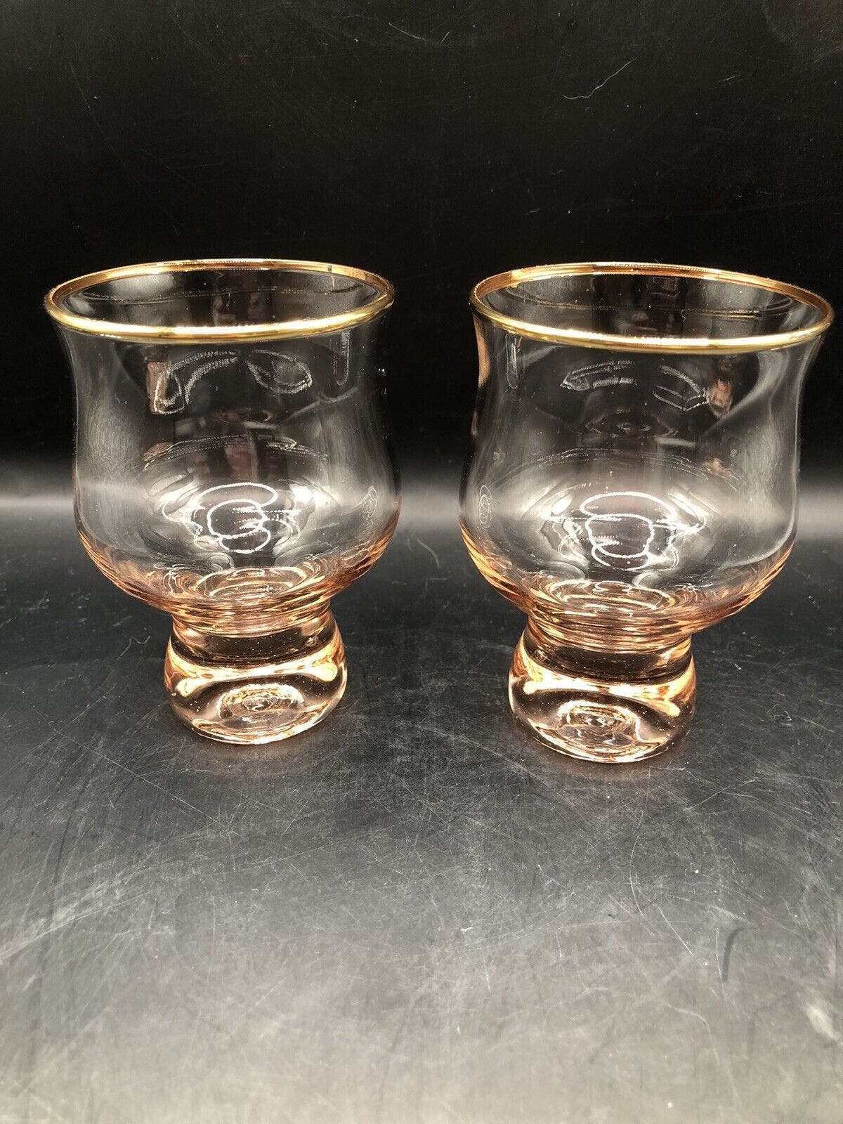 Rose Pink Round Goblet Shot Glass Drinking Cup Drinkware Barware Set of ...