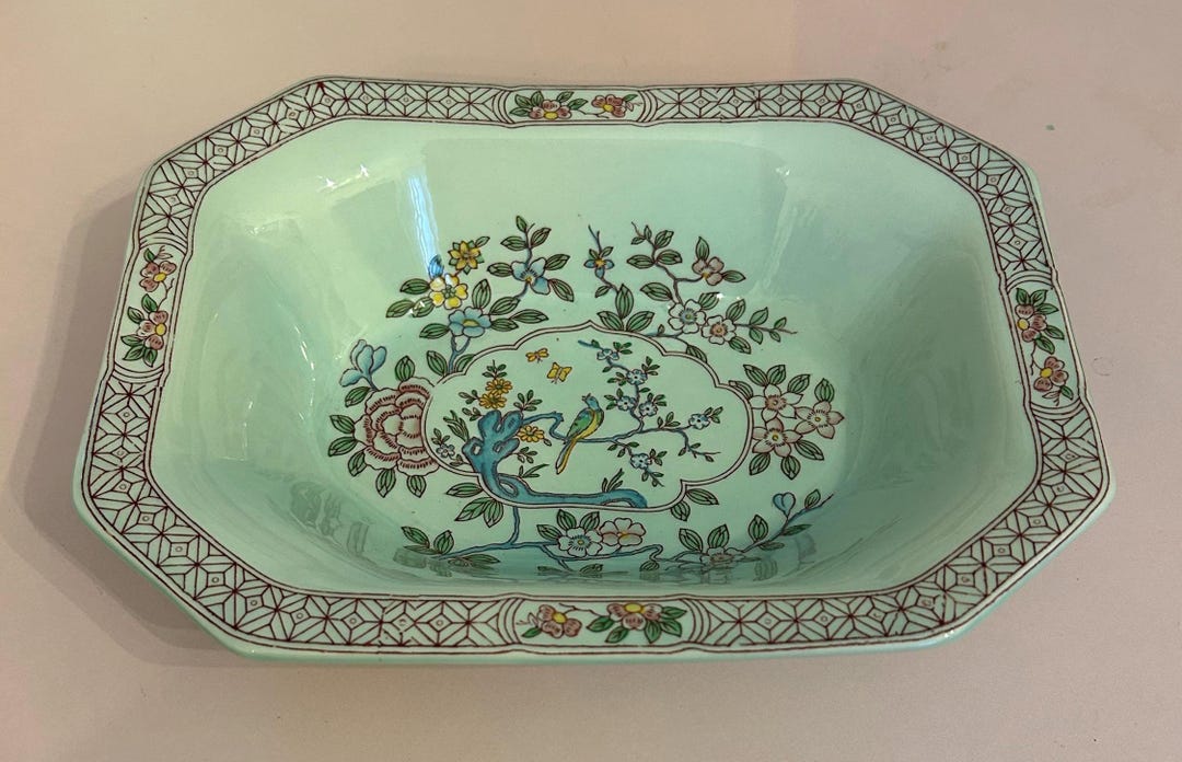 Adams Calyx Ware Singapore Bird Vegetable Serving Bowl Dish 10” English ...