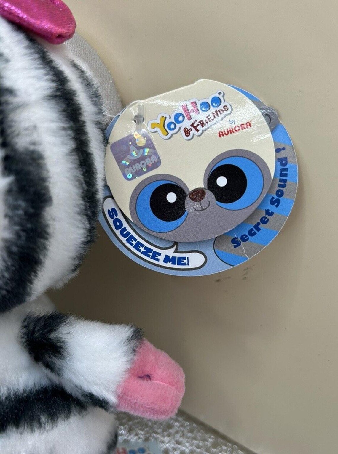 Aurora Yoohoo and Friends New Pamper Plush Sound and Light Pink Striped ...