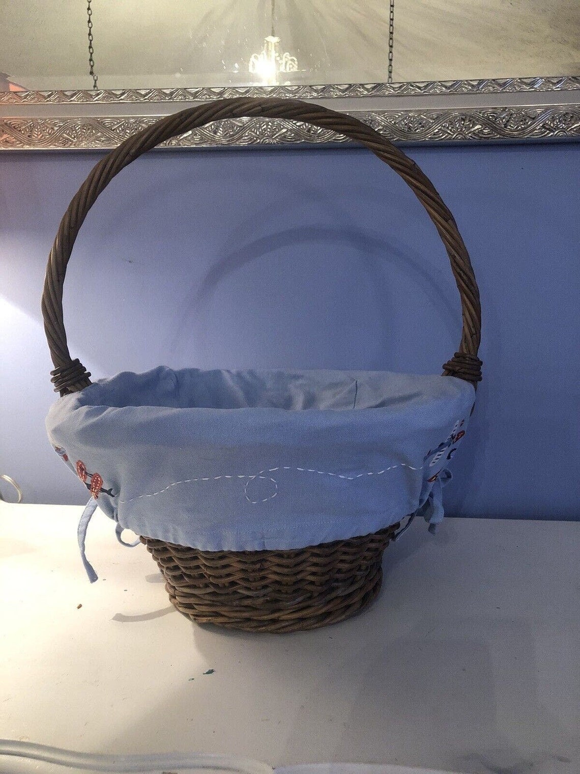 Pottery Barn Kids Sabrina Wicker Easter Basket Large 20"h Airplane ...