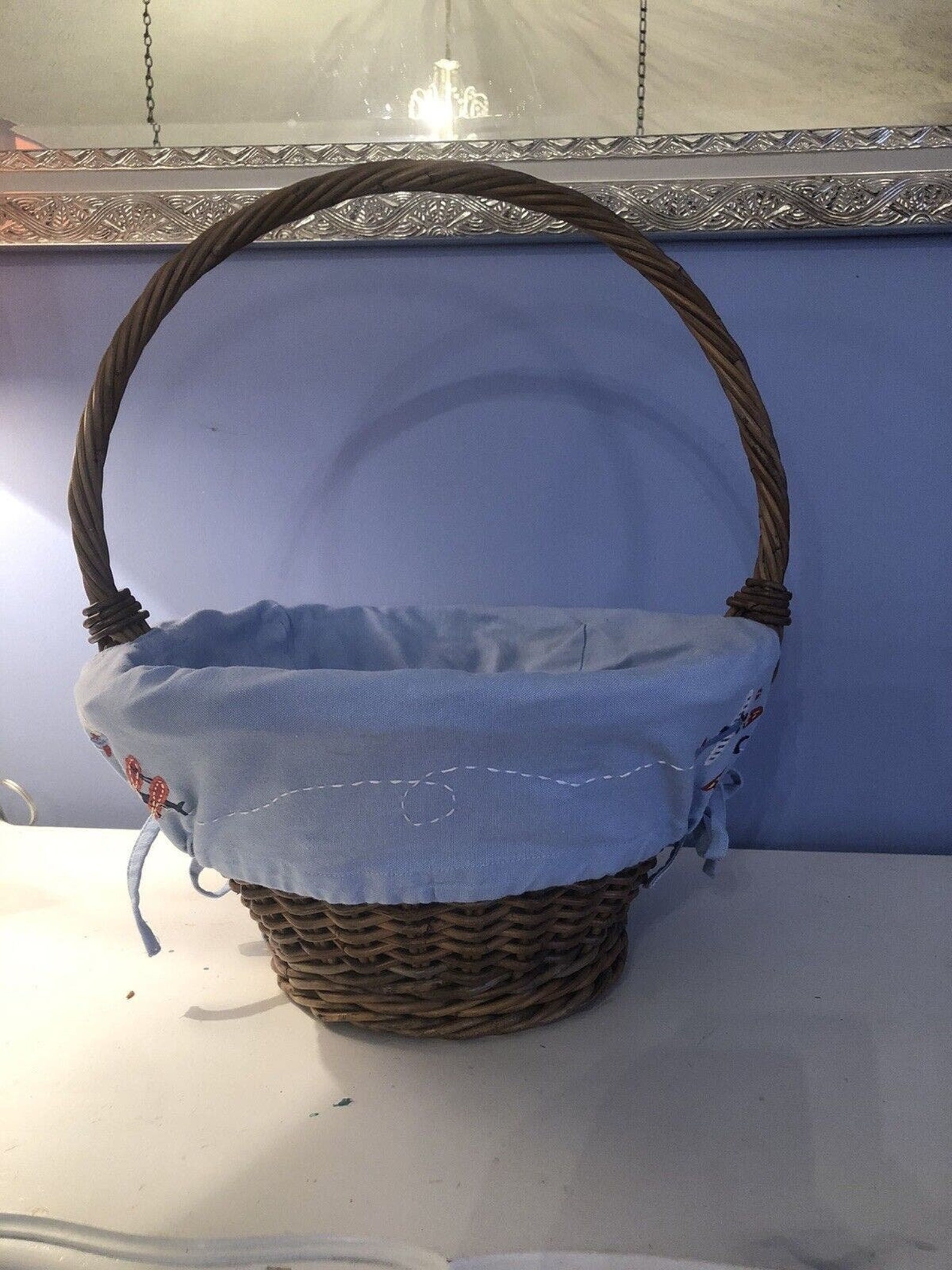 Pottery Barn Kids Sabrina Wicker Easter Basket Large 20"h Airplane ...