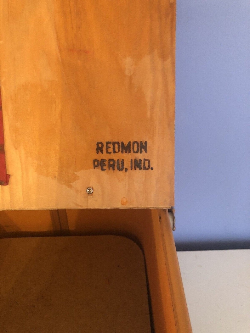 Vintage Redmon Peru Ind Picnic Basket and Insert in Red Black Yellow ...