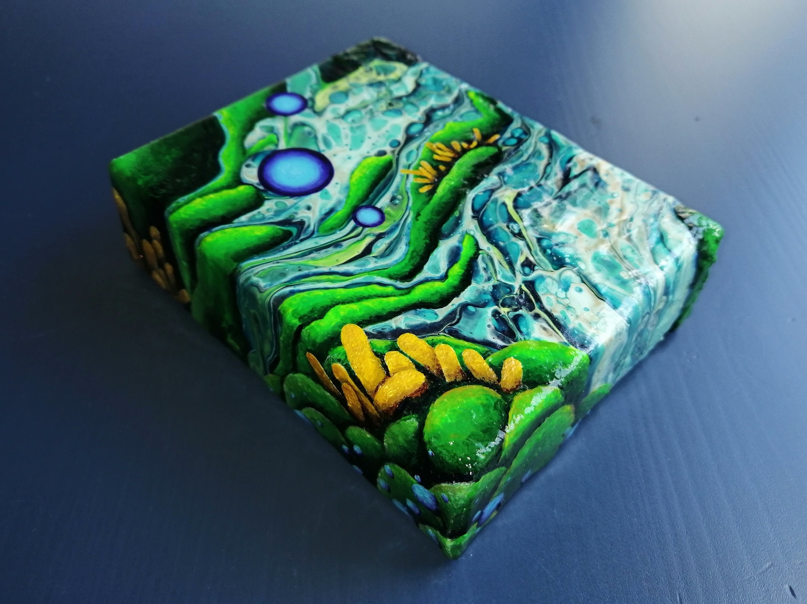 Hand Painted, Original Art, Unique Colourful, Textured Painting on Box ...