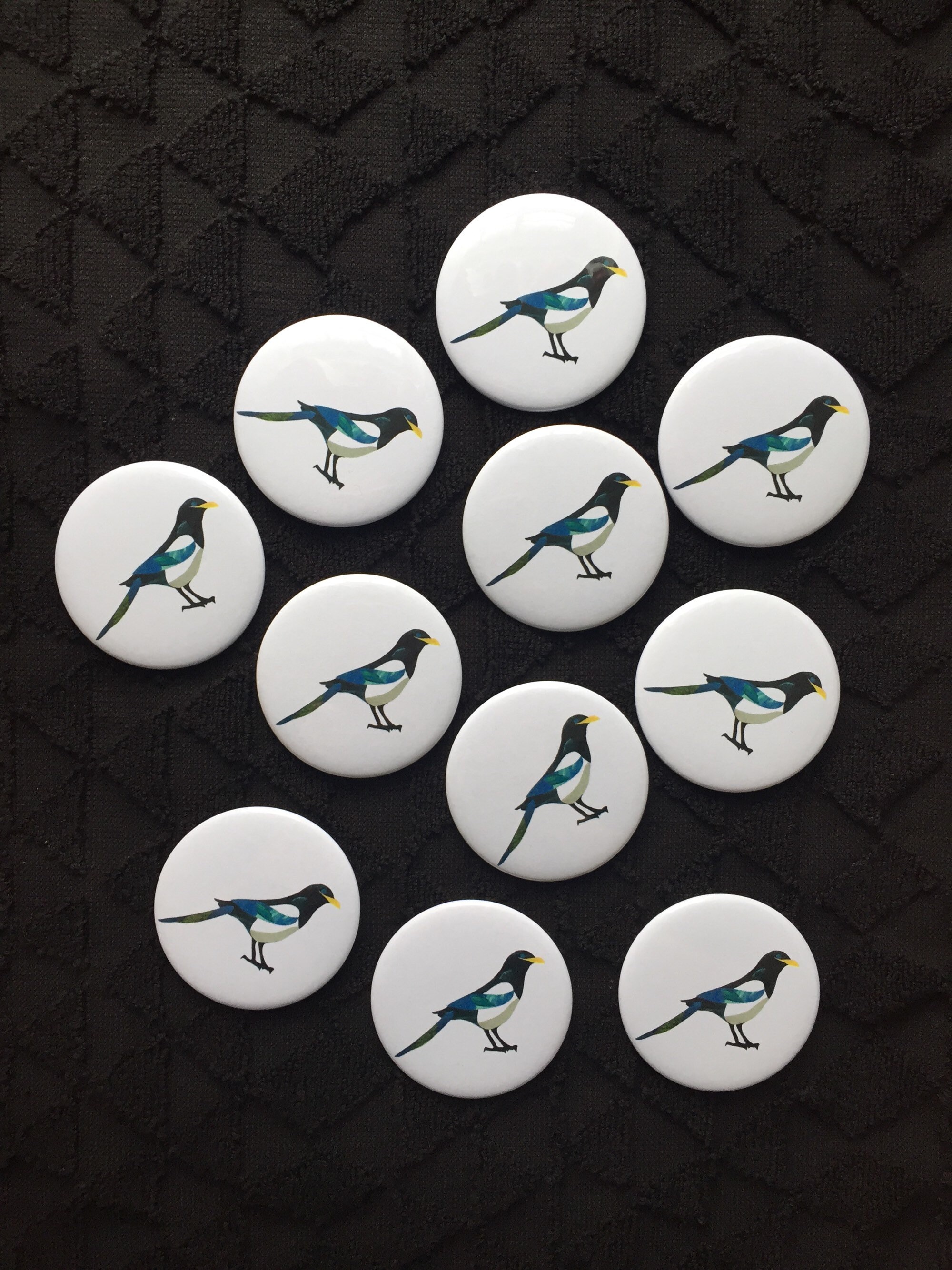 Magpie Original Collage Art Print Pin Back Button - Etsy