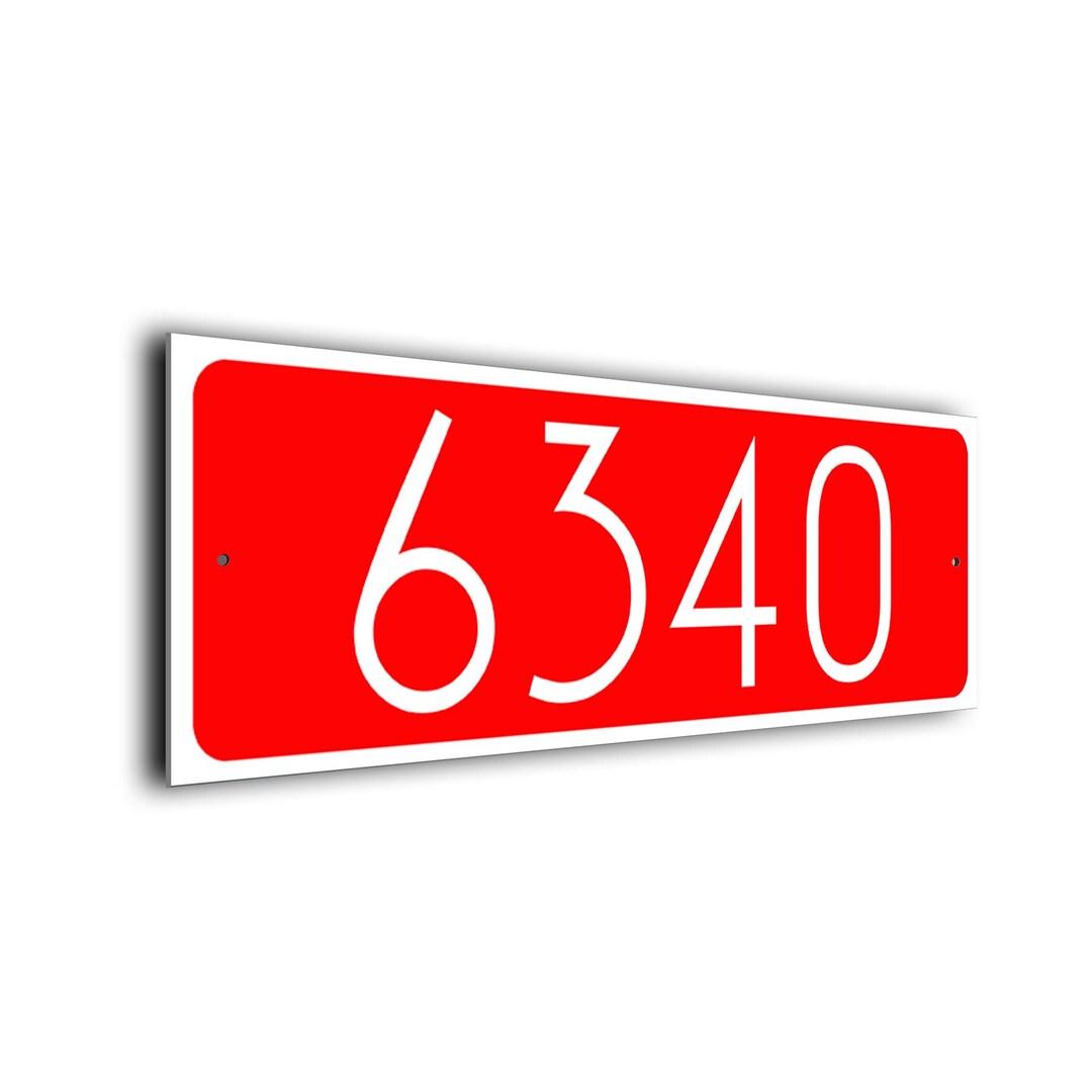 Custom Red Number Sign: Modern Weatherproof House Plaque - Etsy