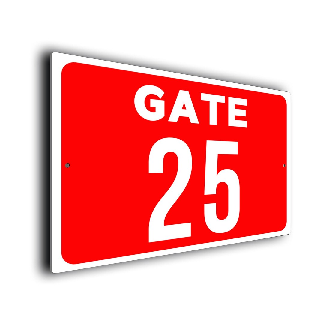 Custom Red Gate Number Sign: Weatherproof Industrial Loading Bay Plaque ...