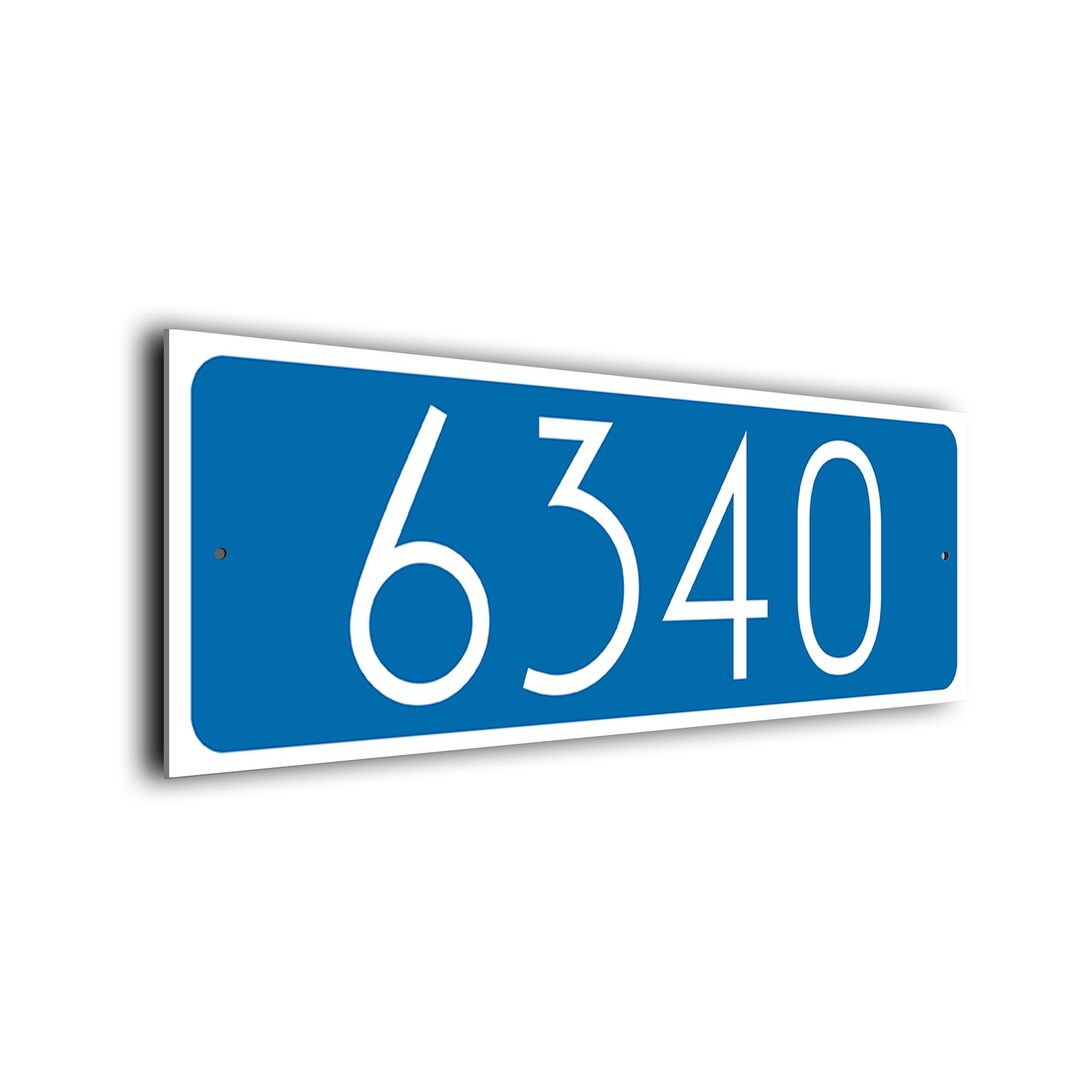 Modern Blue House Number Sign: Weatherproof Aluminum Address Plaque - Etsy