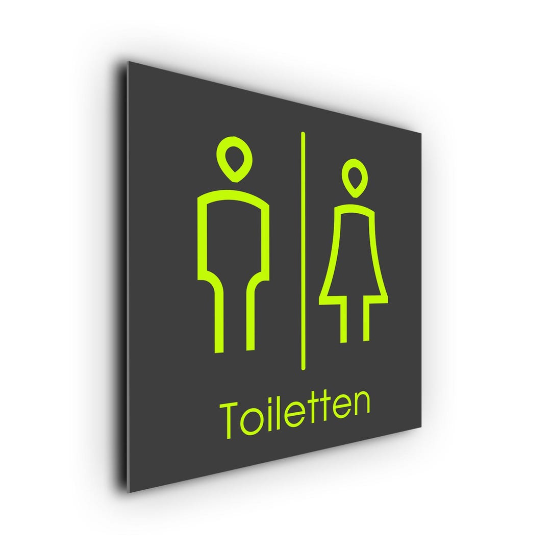 Modern Toiletten Pictogram Sign: Aluminum Composite Restroom Door ...